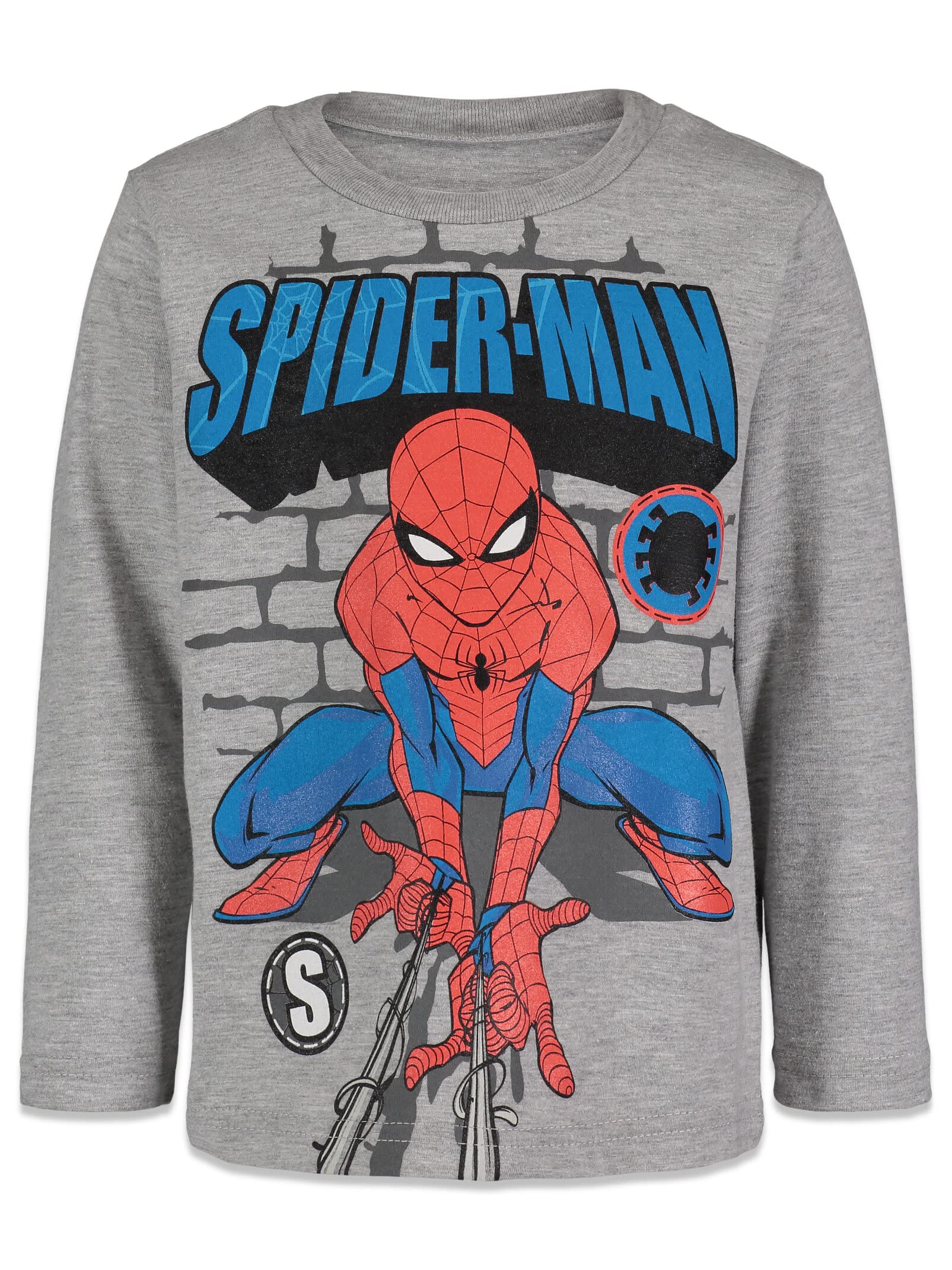 Marvel Avengers Spider-Man Toddler Boys 2 Pack Long Sleeve Graphic T-Shirts Gray/White 4T