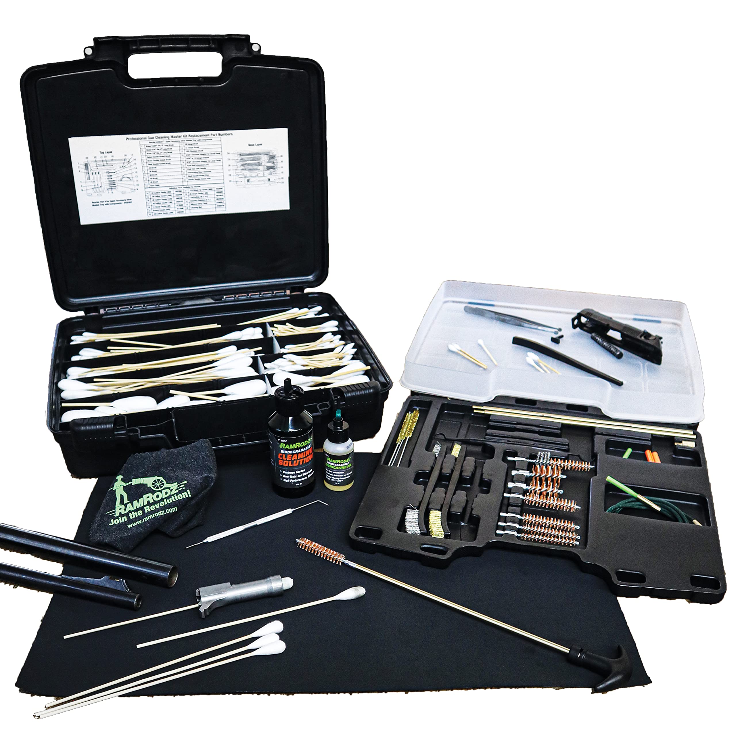 RamRodz #70035 Universal Gun Cleaning System (New) with Solvents and Cleaning Mat