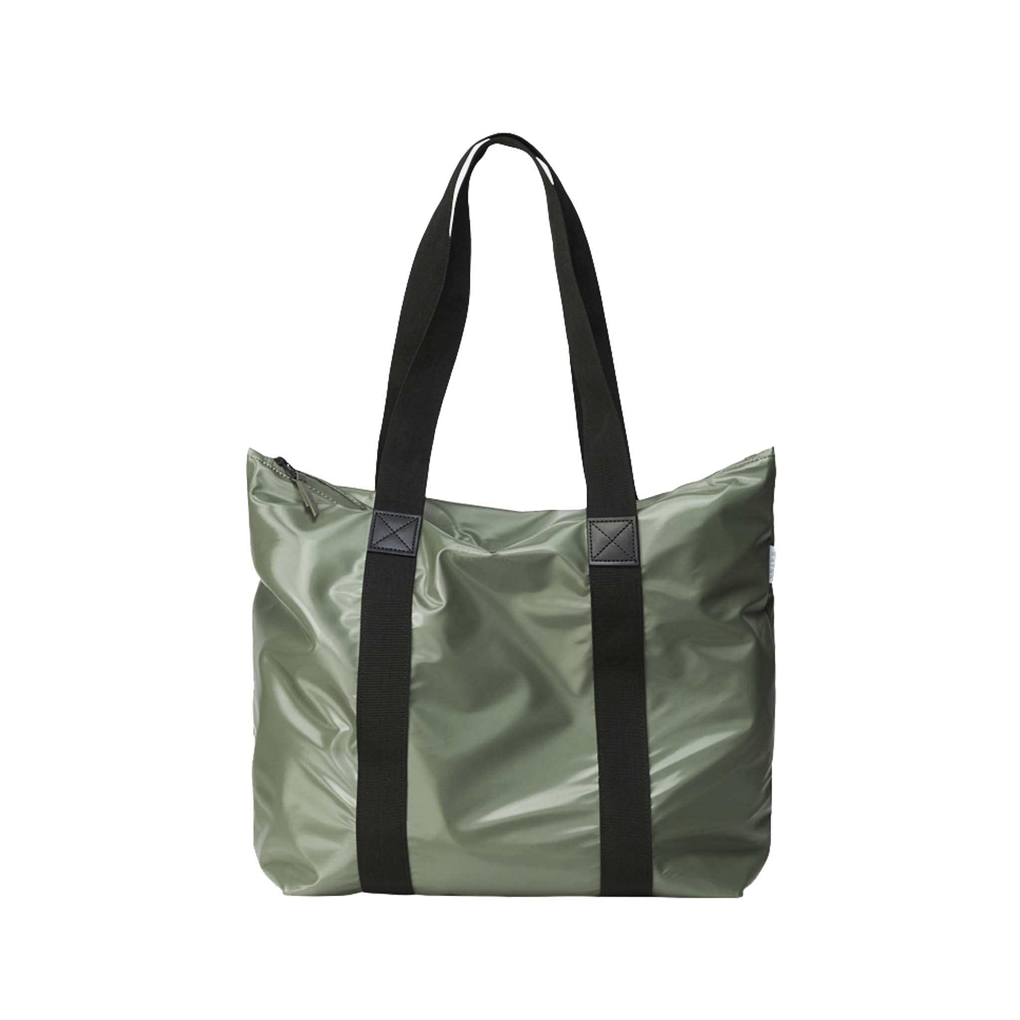 Rains Tote Bag Rush | 84 Shiny Olive Size One Size 1225