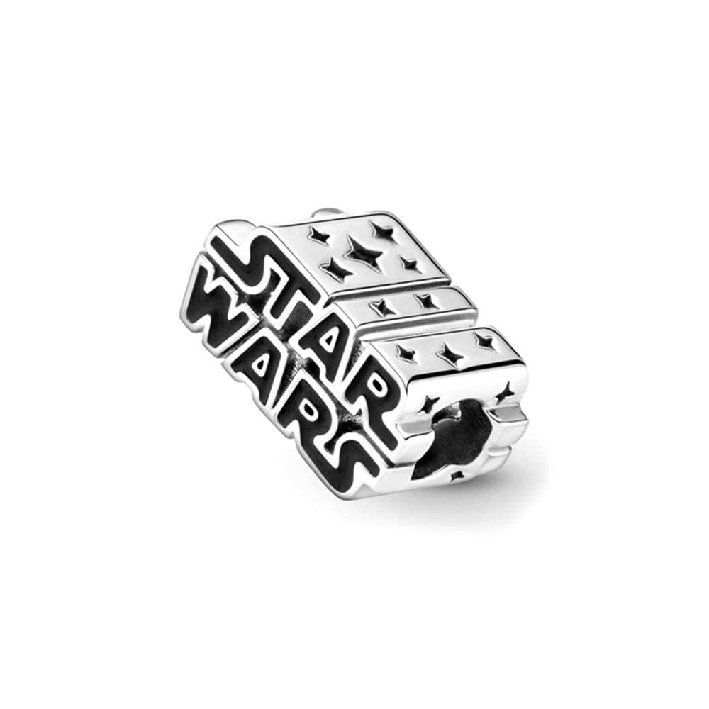 PANDORA Star Wars, Silver 3D Logo, Black Charm
