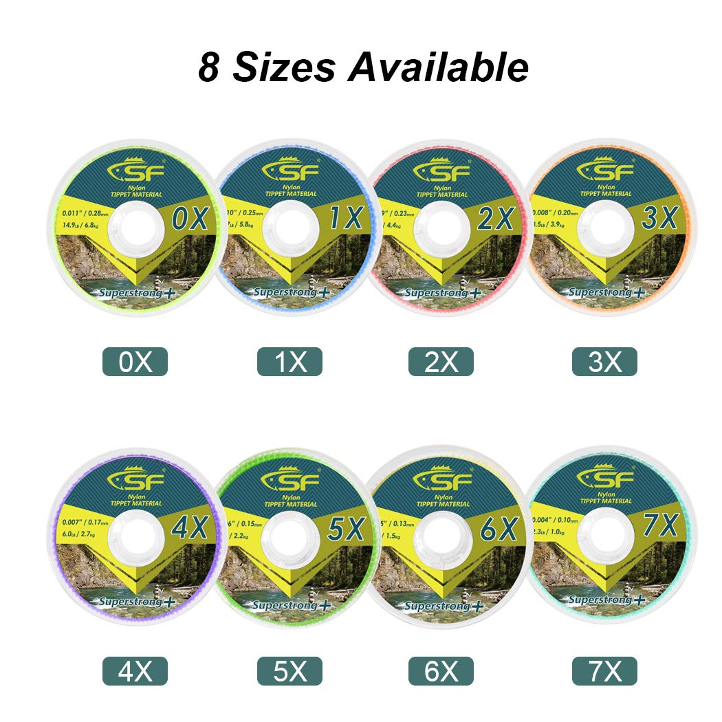 SF Clear Nylon Tippet Line with Holder Fly Fishing Tippets Leaders Trout # Nylon 3-4-5-6X Combo &Fly Fishing Silicon Waterproof Fly Box Double Side