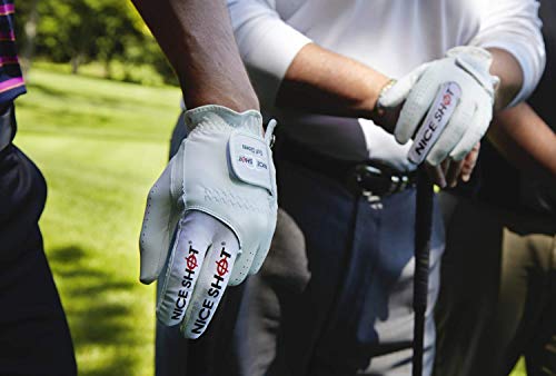 Nice Shot "Longbow Salute White Cabretta Leather Golf Glove Men's Right Hand - Cadet Small