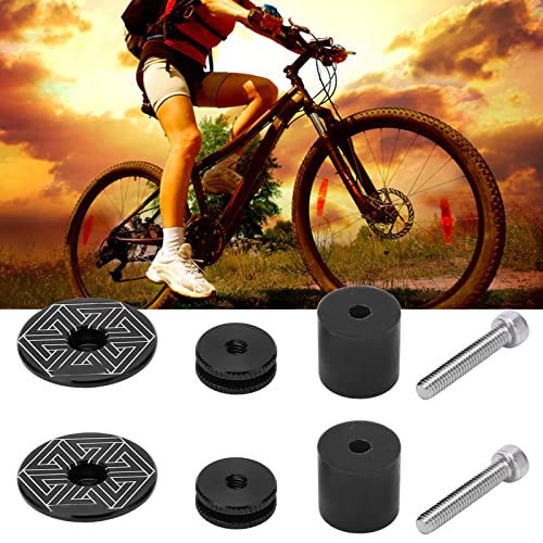 Raguso Handlebar Grips End Plugs, Handlebar End Plugs Practical Lightweight for Road Bikes(Swirl - Black)