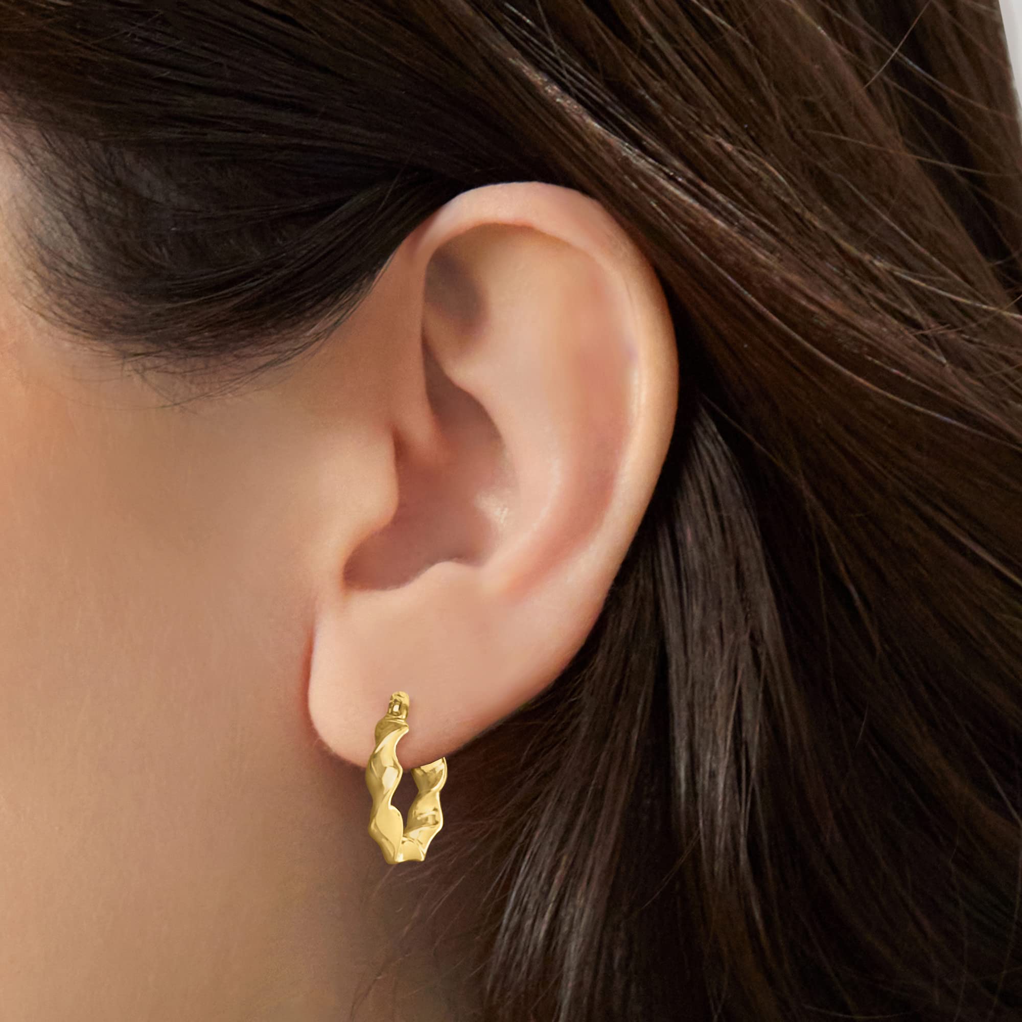 RS Pure by Ross-Simons 14kt Yellow Gold Twisted Hoop Earrings