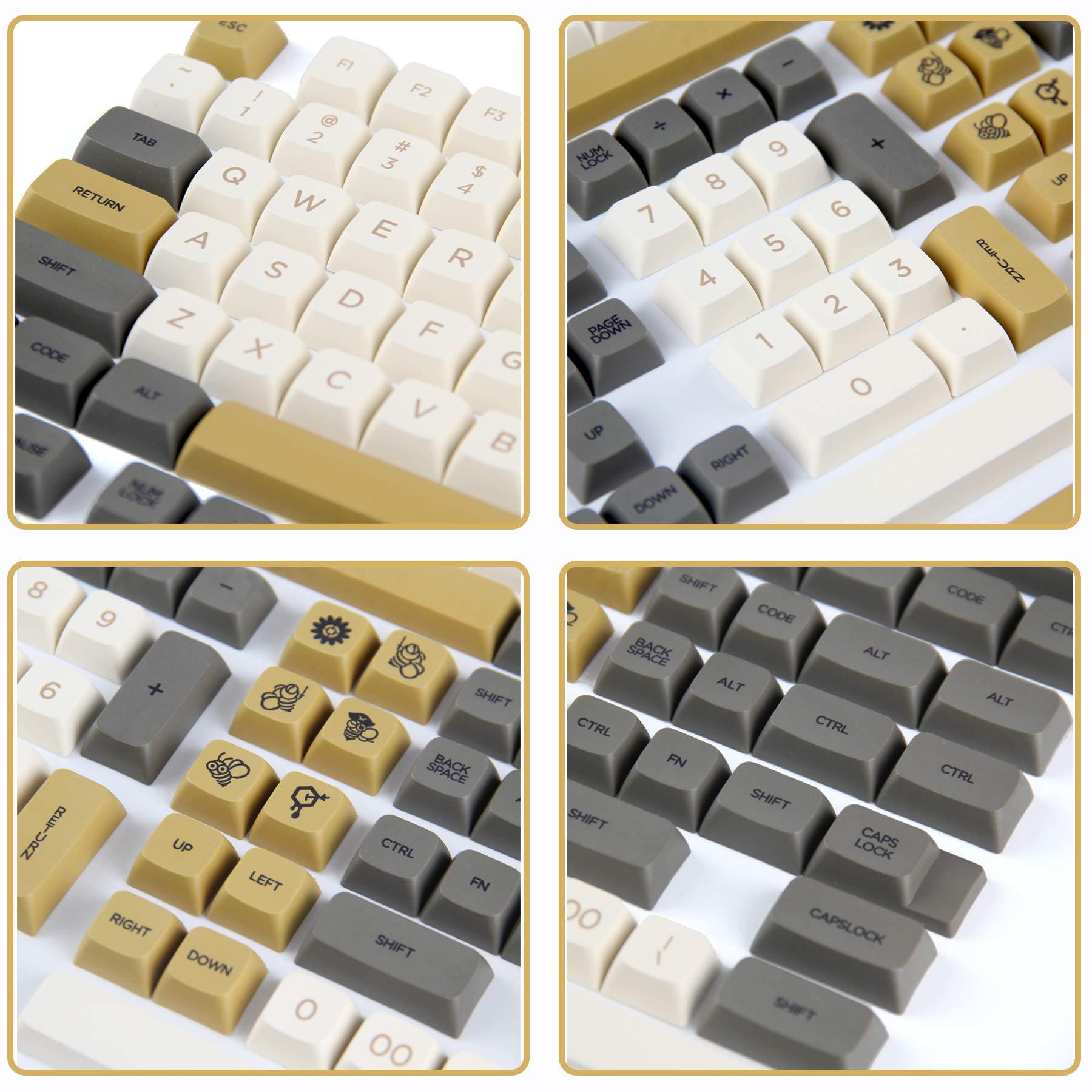 PBT XDA Profile 138 Keys Keycaps Dye Sublimation ANSI & ISO Layout Glitter Theme Keycaps for Mechanical Gaming Keyboard Cherry MX Switches (MelGeek)