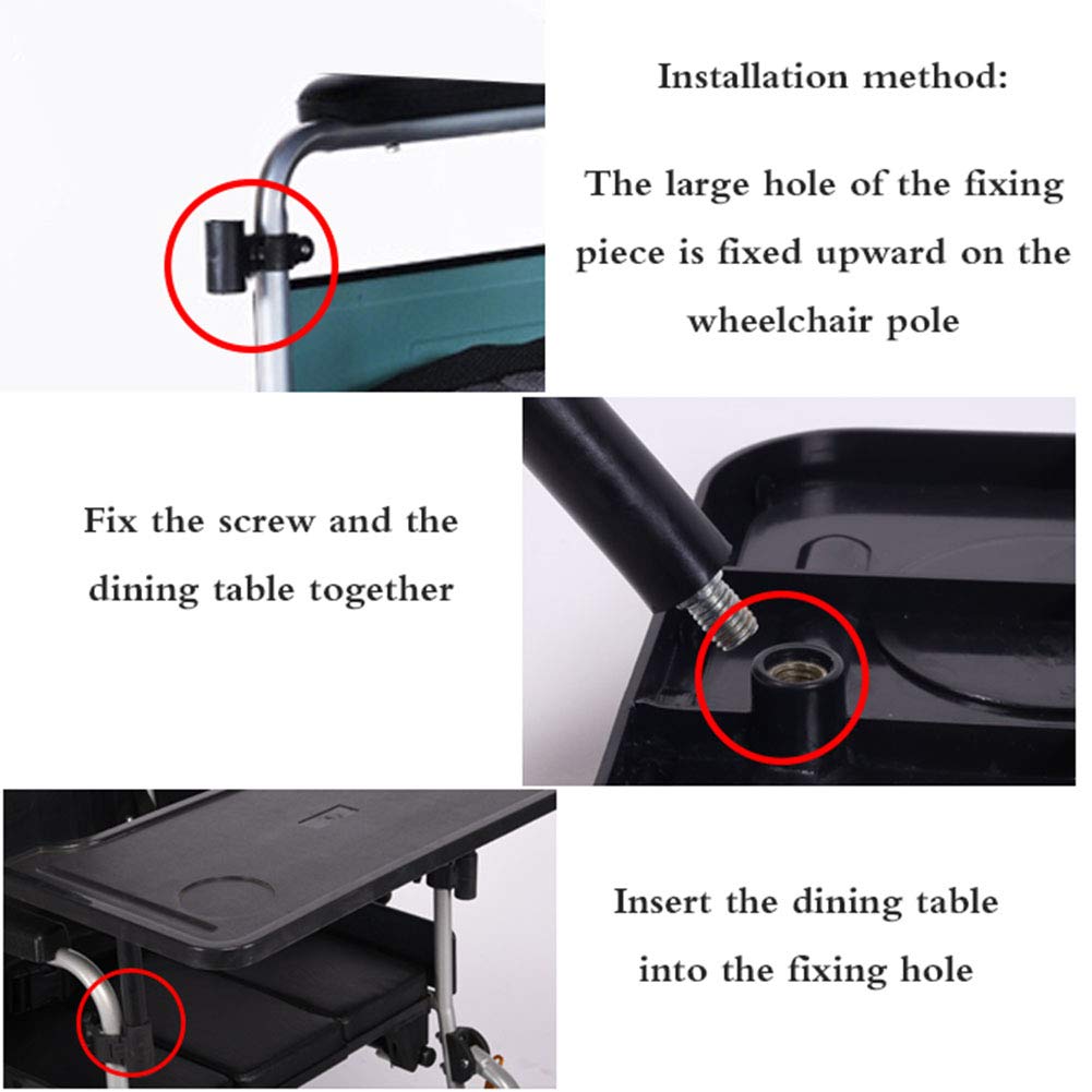 Removable Wheelchair Lap Tray Table with 2 Cup Holders, Elderly Plastic Removable Wheelchair Lap Tray for Manual Powered or Electric Wheelchairs
