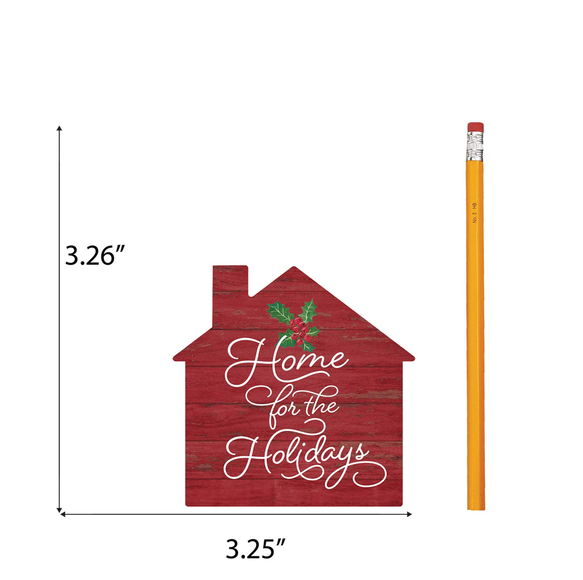 P. Graham Dunn Home for The Holidays Rosy Red 3.2667 x 3.25 Pine Wood Christmas Small Shape Sign