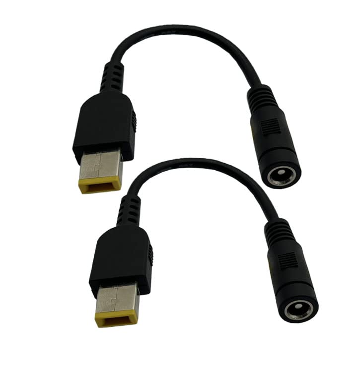 Traovien Tip Adapter, Power Supply Adapter Connector Converter, 5.5x2.1mm Famale to Slim Square Laptop Charging Cable Adapter for Lenovo Thinkpad Laptop AC Charger (2PCS)