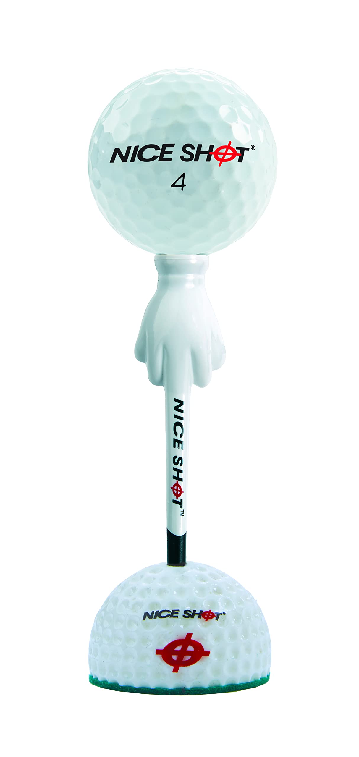 Nice Shot Bundle The Bird Men's Left Hand Cadet Large White Cabretta Leather Golf Glove Patented Design Golf Tees - Express Yourself - 3 1/4 Inch Golf Tees - 12 Pack