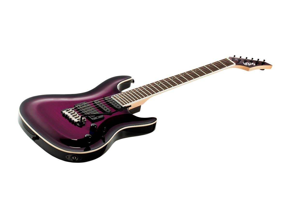 Monoprice Indio Series 6 String Solid-Body Electric Guitar, Right (610436), Purple