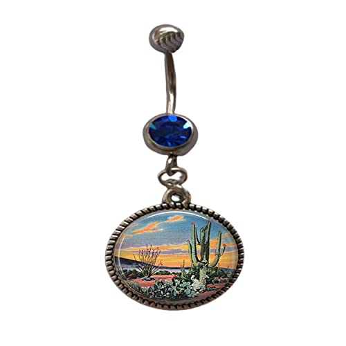 Vintage Desert Sunset - Desert Jewelry - Desert Cactus - Old American West Jewelry belly ring