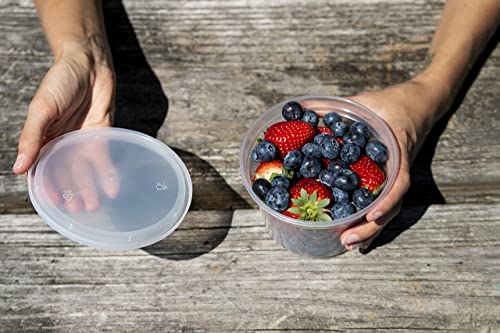 SafeWare Deli Plastic Food Storage Containers with Airtight Lids [ 20Sets-8oz | 20Sets-16oz | 20Sets-32oz] - Great for Slime, Microwave | Dishwasher | Freezer Safe | Leakproof | (60 Mix Sets)