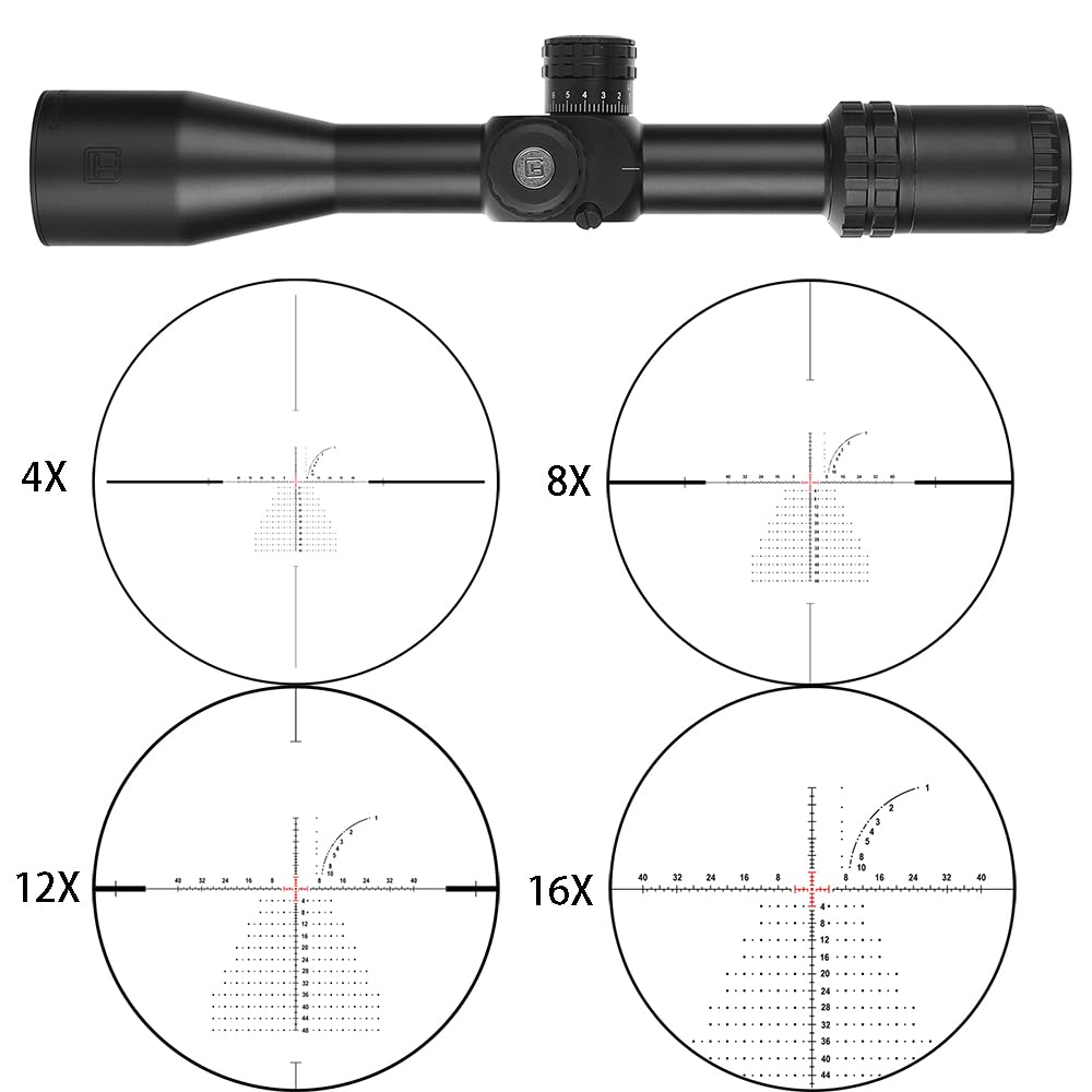 ohhunt 4-16X44 Rifle Scope First Focal Plane FFP Hunting 4-16 Rifle Scopes with High Profile Scope Rings,Sunshade,Throw Lever,Lens Cover