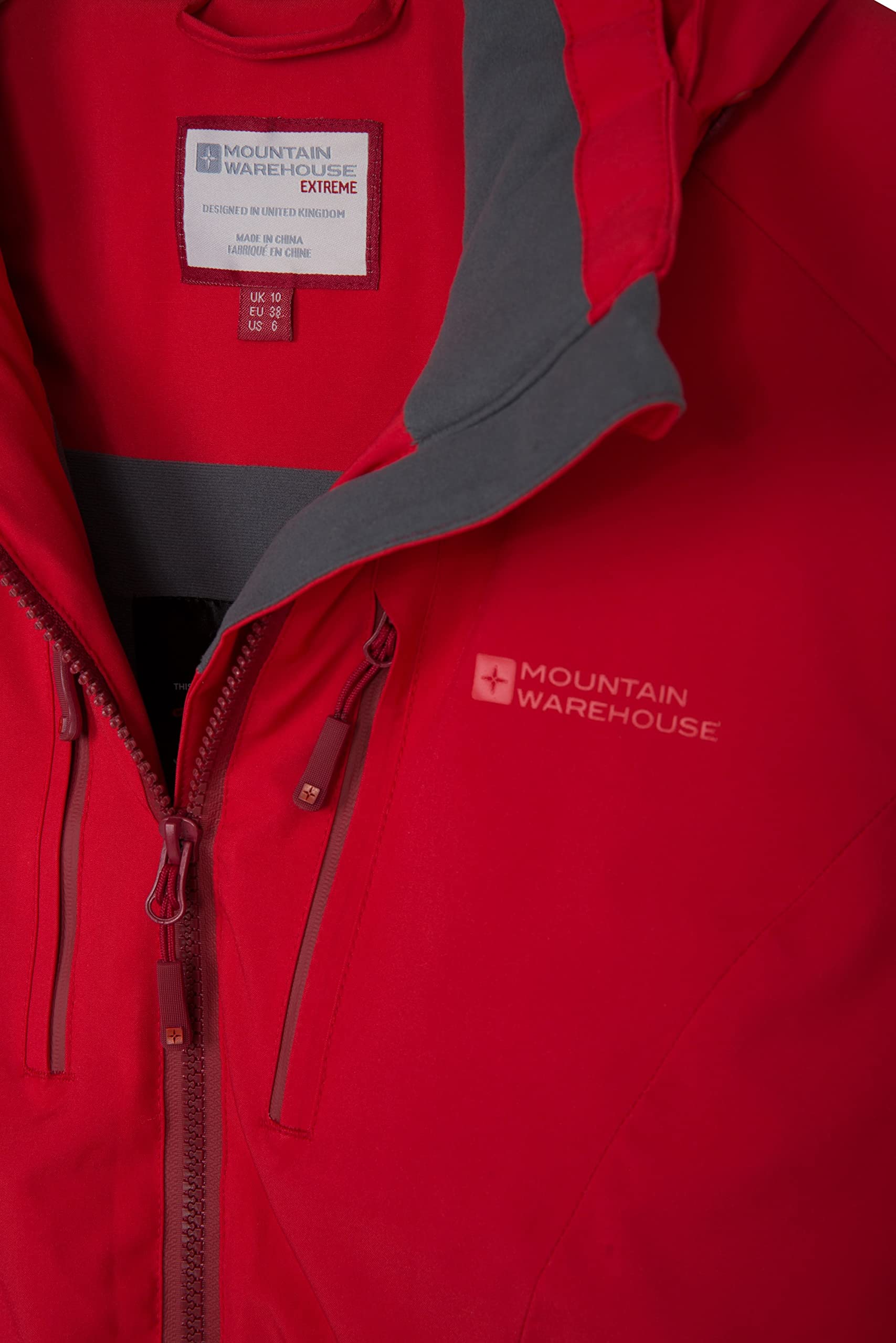 Mountain Warehouse Slopestyle Womens Extreme Ski Jacket - Winter Coat Red 10