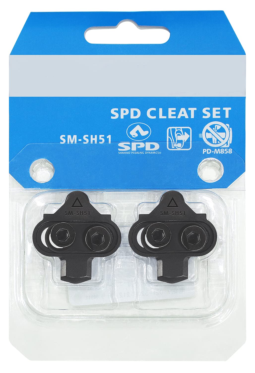 NAACOO Bike Cleats Compatible with Shimano SPD SM-SH51 - Spin Peloton Indoor Cycling Clips & Mountain MTB Bicycle Cleat Set -4° Degree Float (SH51 A)