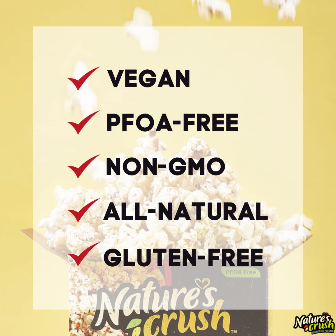 Nature's Crush Flavored Gourmet Vegan Microwave Popcorn, Lemon Pepper Garlic Blend (16 bags)