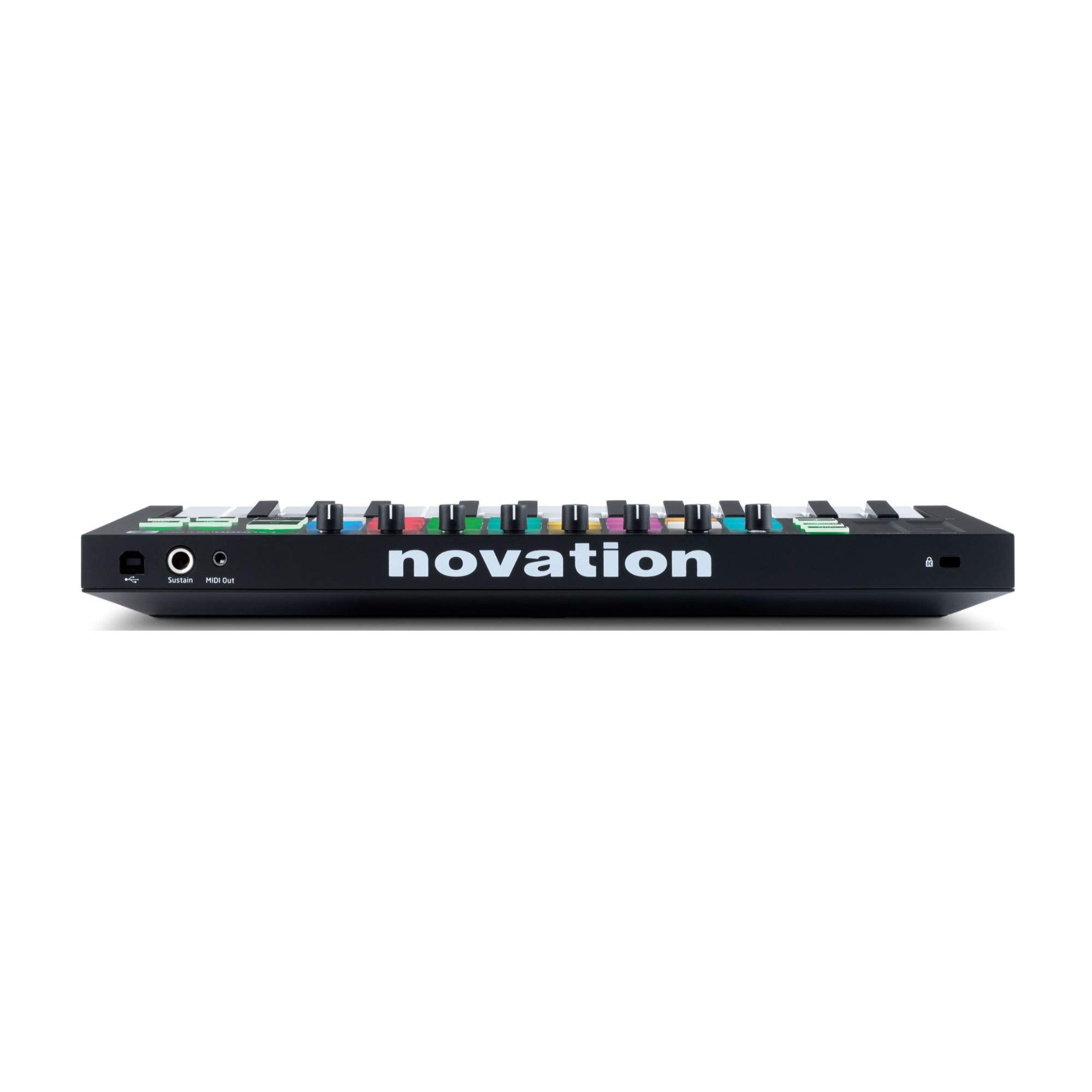 Novation Launchkey Mini MK3 25 Mini-Key MIDI Keyboard Bundle with Sustain Pedal and 4-Port 3.0 USB Hub (3 Items)
