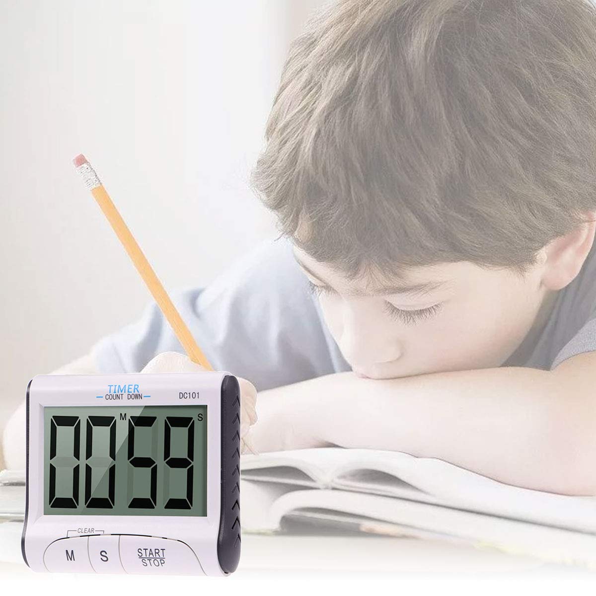 Vosarea DC101 Digital Kitchen Cooking Timer Count Down Up Clock Loud Alarm with Large LCD Display Screen with Battery