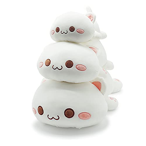 Onsoyours Cute Kitten Plush Toy 20" Stuffed Animal Pet Kitty Soft Anime Cat Large Plush Pillow for Kids (White A, 20")