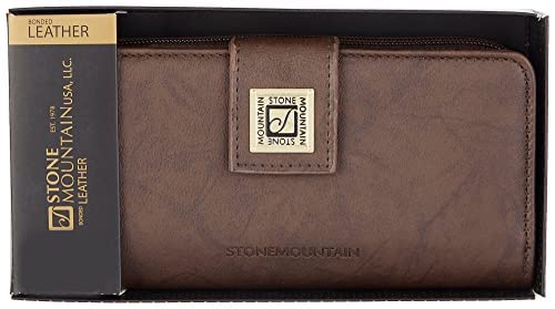 Stone Mountain Crunch Bonded Leather Large Tab Wallet 0 Brown