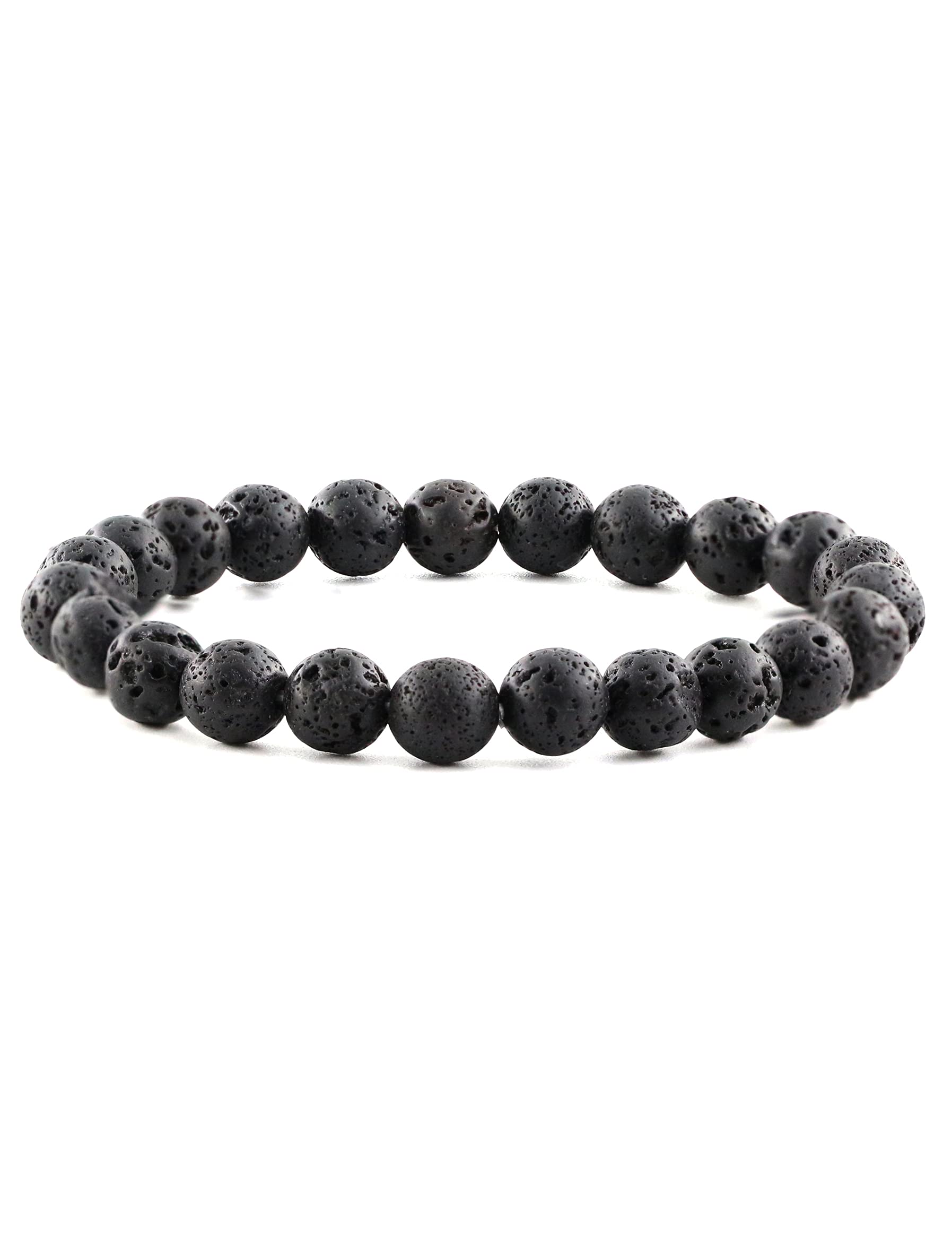 Ouubuuy Amethyst Beads Stretch Bracelet for Men Women 8mm Natural Healing Crystal and Gemstone Beaded Bracelet