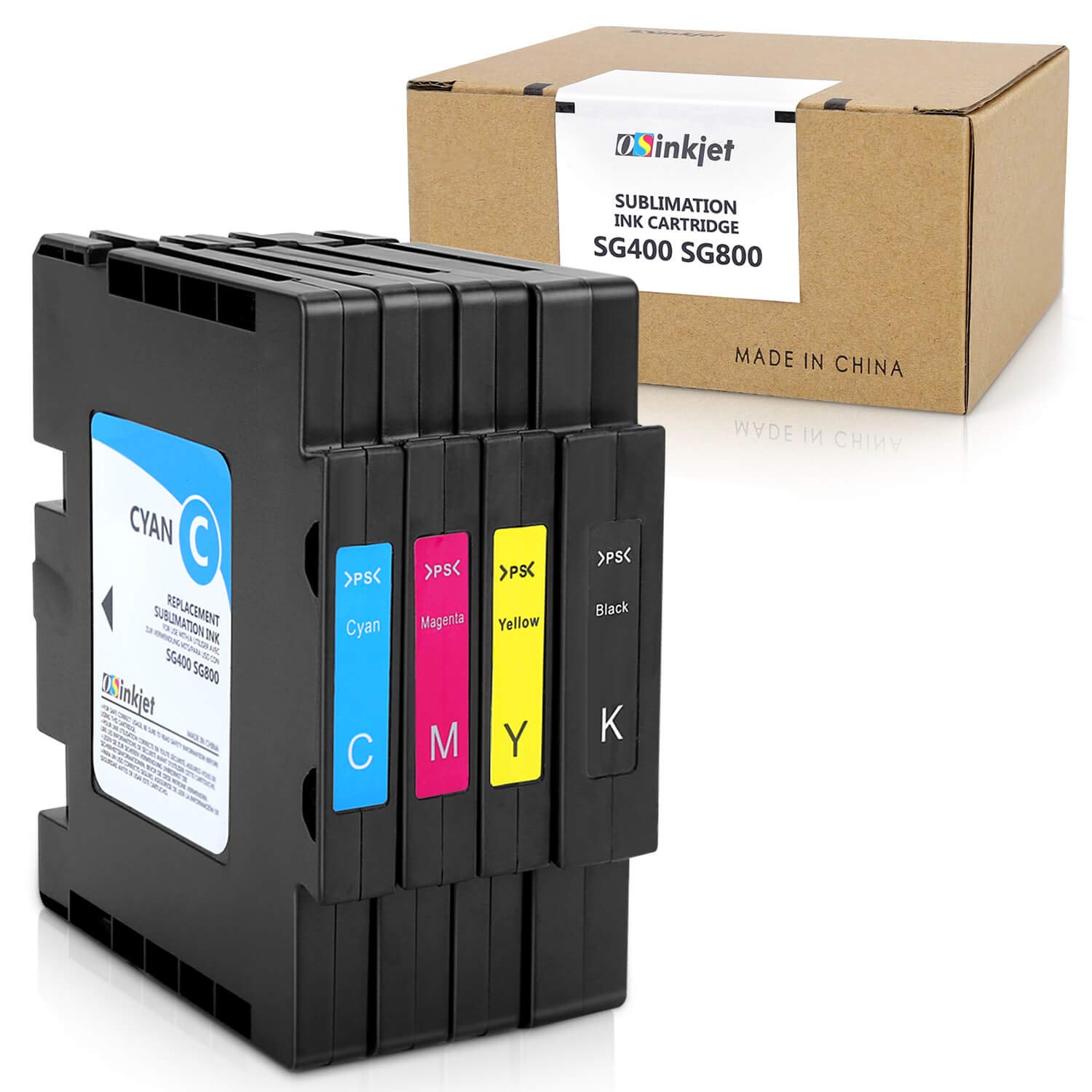 Osinkjet Sublimation Ink Cartridge Compatible for Sawgrass Virtuoso SG400 SG800 Printer (1 Black, 1 Cyan, 1 Magenta, 1 Yellow, 4-Pack)…