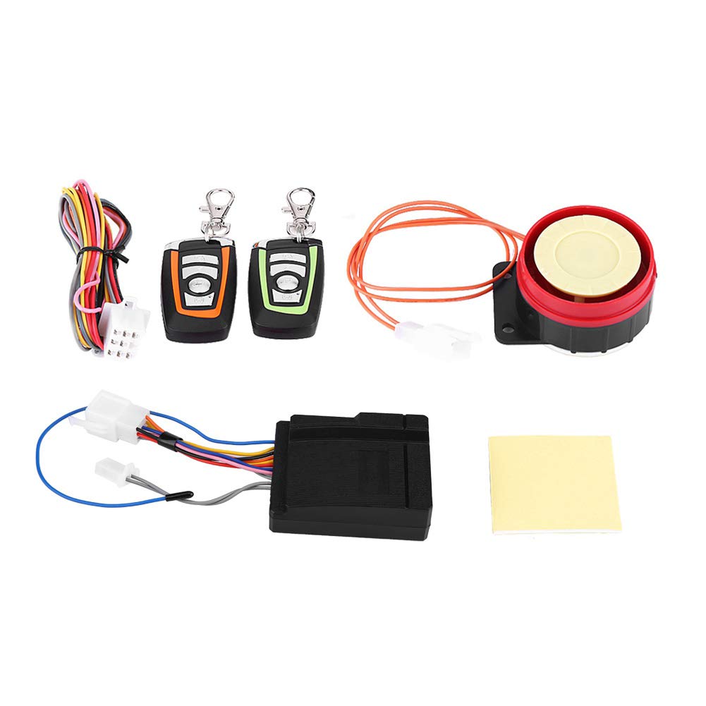 Motorcycle Alarm System, 12V Universal Motorcycle Anti-Theft System, Motorcycle Security Alarm with Double Remote Control Engine Start, Anti-Theft Security Kit for Motorcycle Bike Vehicle