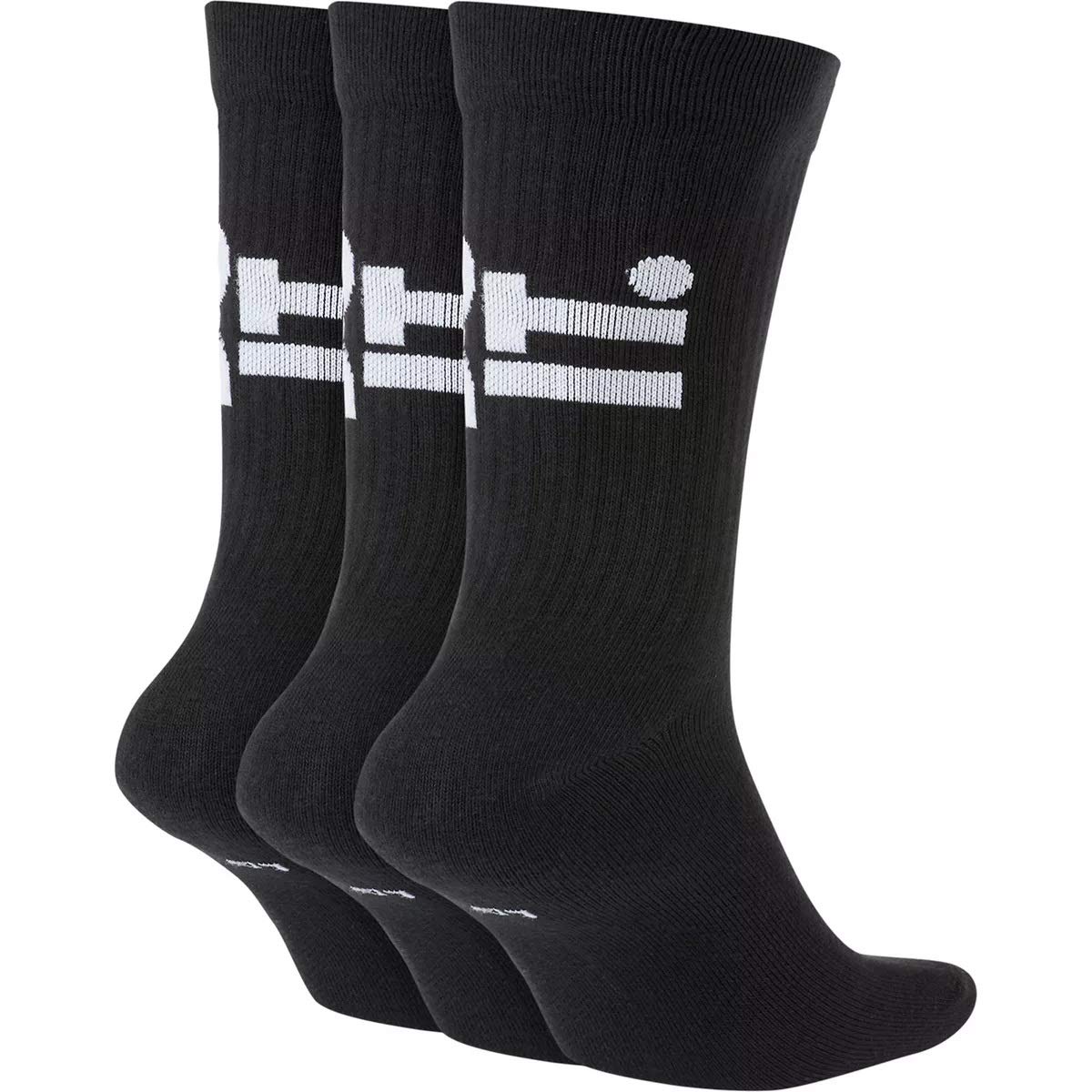Nike Men`s Everyday Essential Crew Socks 3 Pack (Black(CT0539-010)/White, Large)