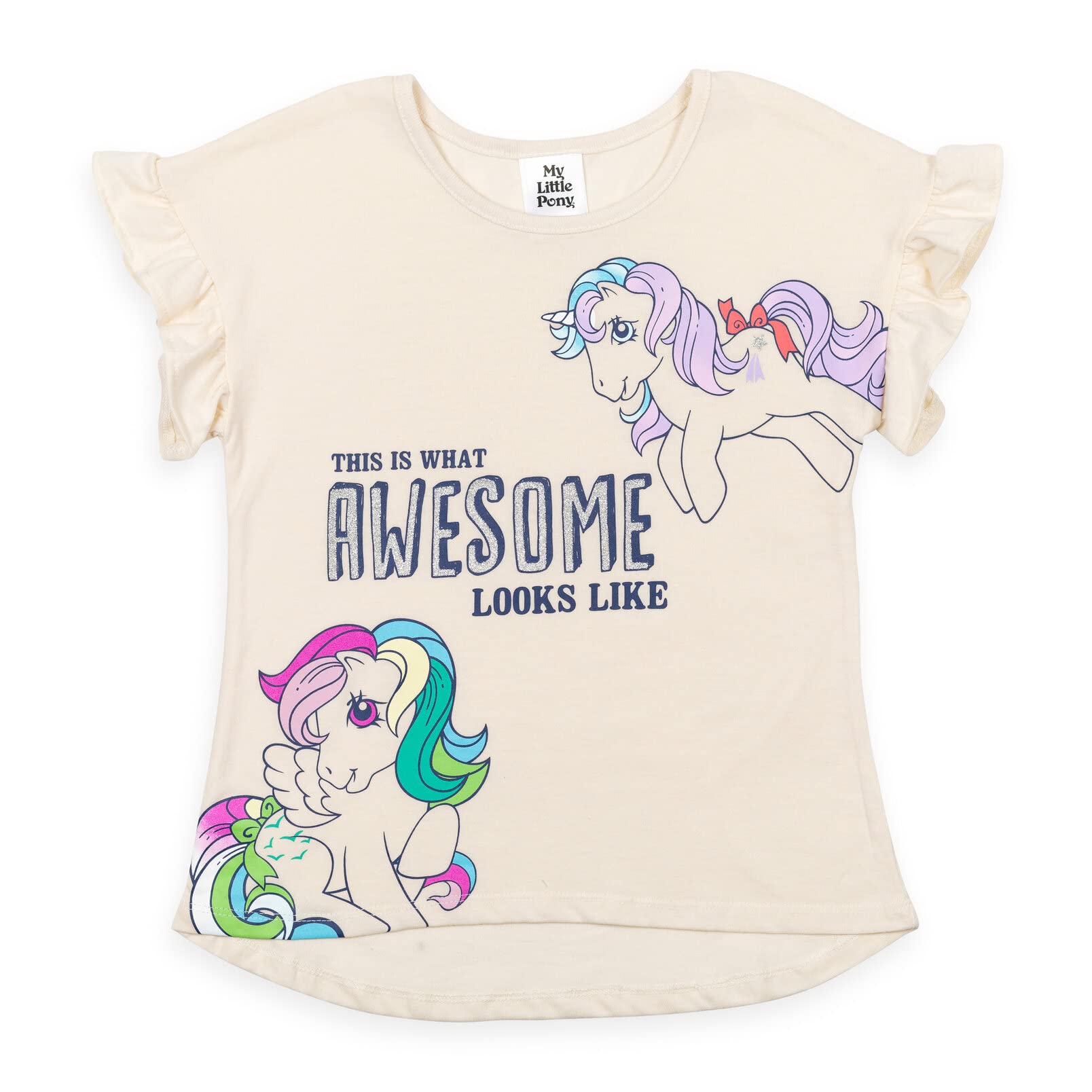 My Little Pony Skydancer Glory Big Girls Ruffle T-Shirt Legging Set White/Blue 14-16
