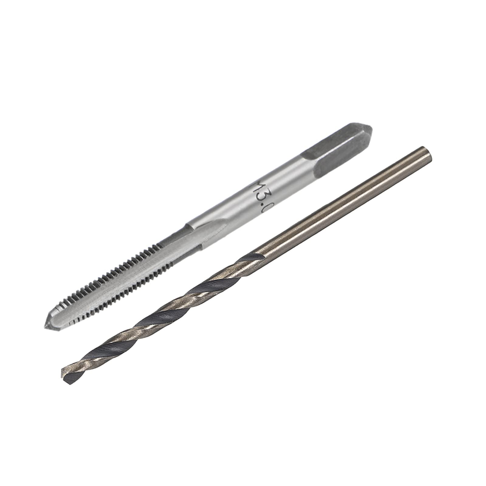 uxcell Reduced Shank Twist Drill Bits 2.5mm with 2.5mm Shank 10 Pcs, Metric Hand Tap M3 Thread 0.5 Pitch 3 Straight Flutes 5 Pairs