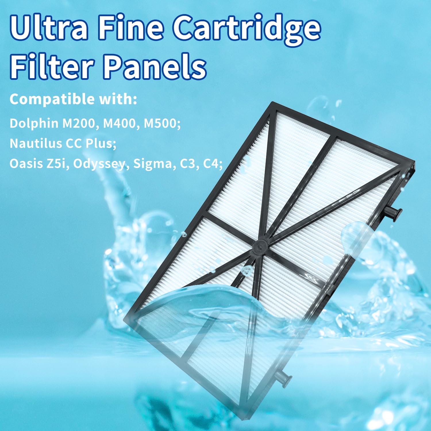 Ultra Fine Cartridge Filter Panels Part Number: 9991432-R4 Robotic Pool Cleaner Filter m400, m500, Nautilus CC Plus