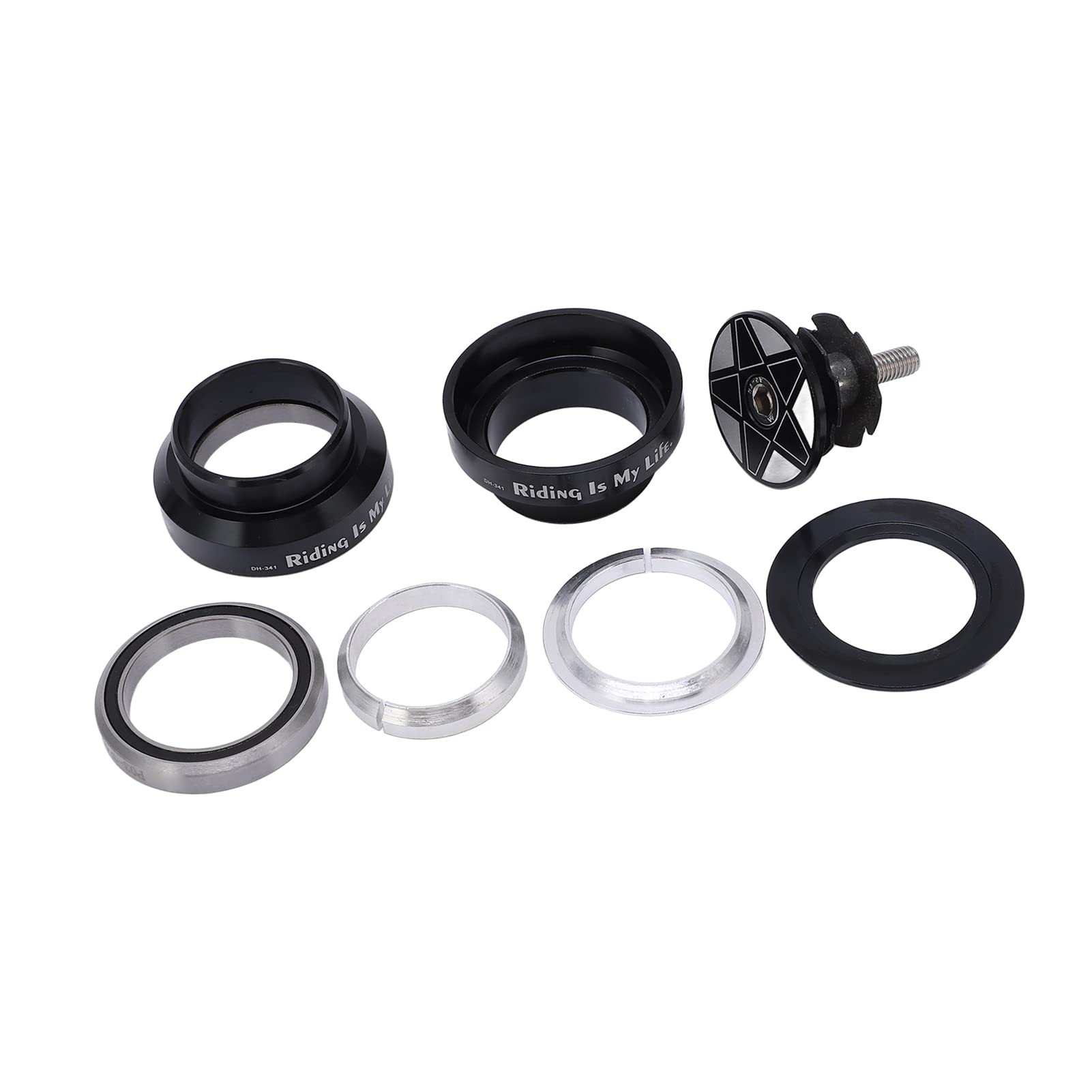 Shanrya Road Bike Headset Bearings, Mountain Bike Headset Low Noise CNC Process Rust Proof for 34mm Frame