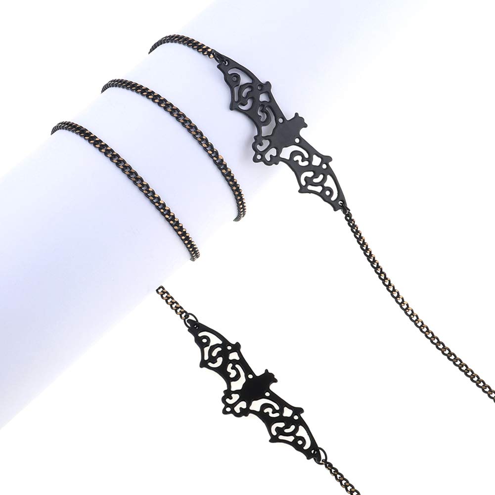 Pinksee Women Men Glasses Chain Black Bat Eyeglass Strap Holder Eyewear Retainer