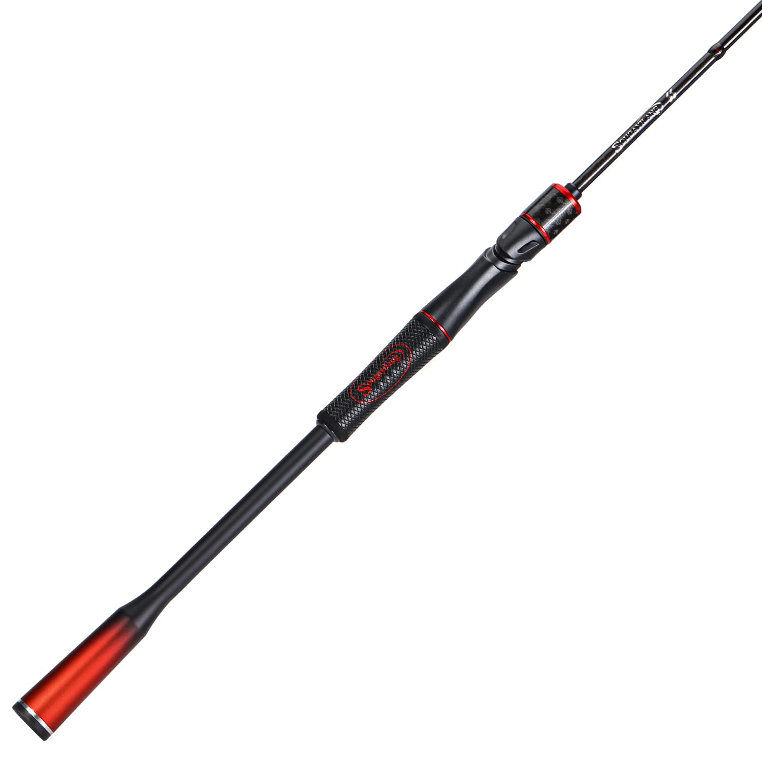 Sougayilang Fishing Rods, Spinning Rods and Casting Fishing Rods, with Full Carbon Fiber Handle, 24T Carbon Fiber 2PCS Fishing Pole for Long Casting Bass, Trout, Panfish(Spin-6')