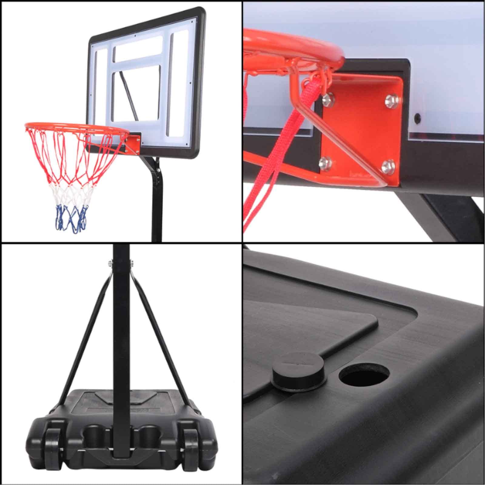 Ralch Wysom Portable Movable Swimming Pool PVC Transparent Backboard Basketball Stand (Basket Adjustment Height 45-53inch) Maximum Applicable for 7# Ball