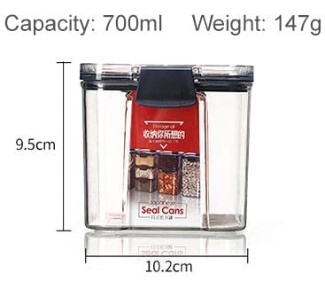 S&M Airtight Food Storage Containers Set with Lids[5 Pack] for Kitchen & Pantry Organization, BPA Free Plastic Clear Canisters for Cereal Flour Sugar Dry Food, Dishwasher Safe (Black)