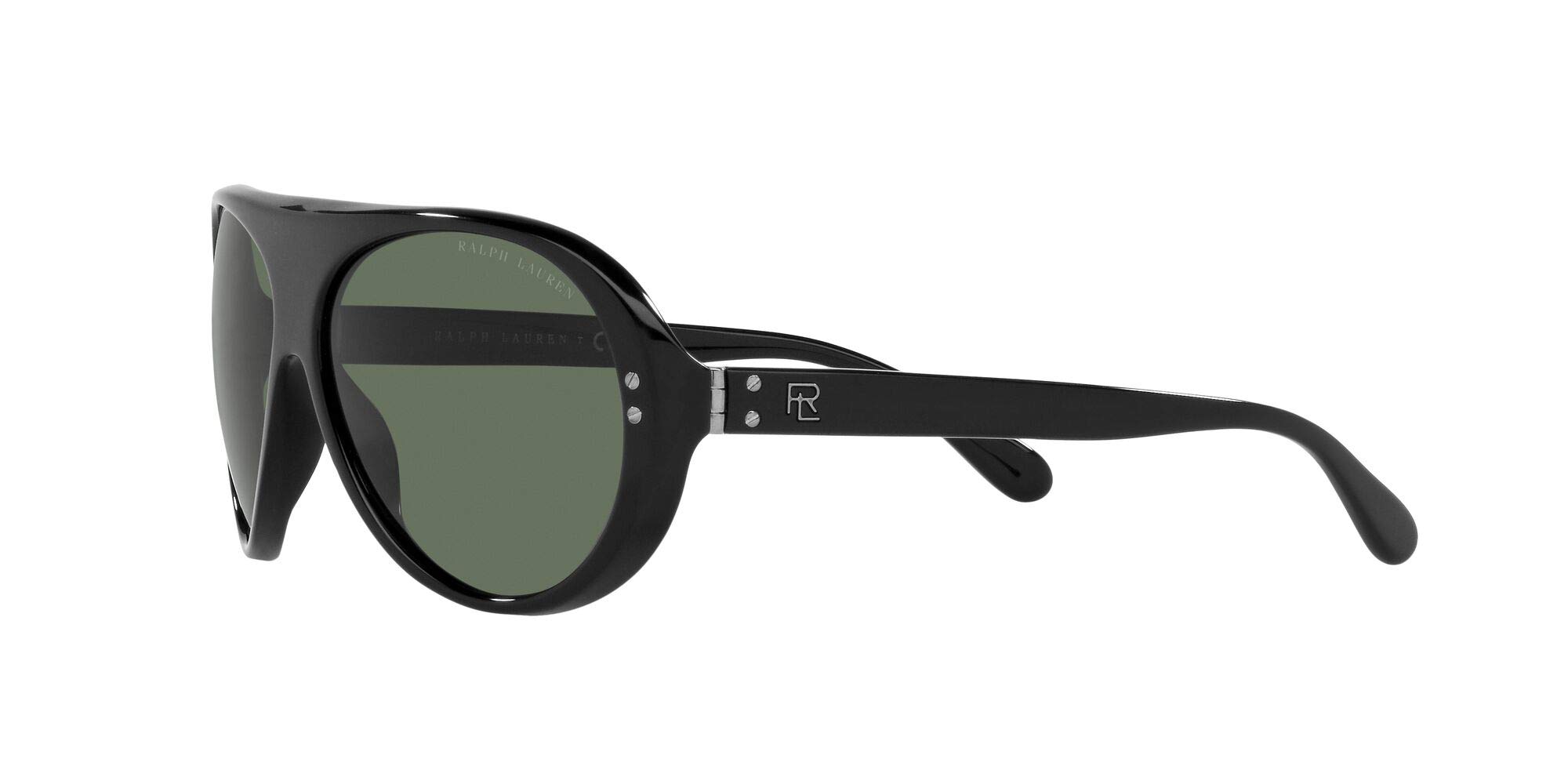 Ralph by Ralph Lauren Men's RL8194 Aviator Sunglasses, Shiny Dark Havana/Brown, 60 mm
