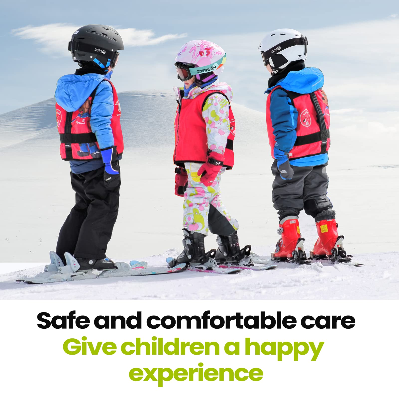 OutdoorMaster Kids Ski Goggles, Snowboard Goggles - Youth Snow Goggles - Green Vally