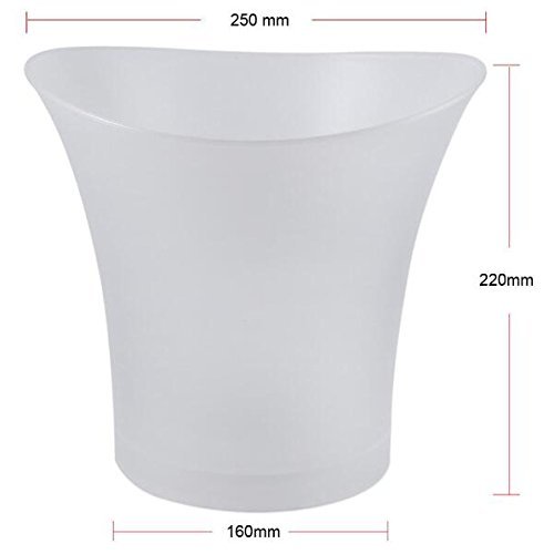 SMETA Ice Bucket Led for Champagne Beer Wine Color Changing Bottle Beer 5L Large Capacity Cooler with Led, Plastic Portable Ice Bucket with Light for Parties, Bar, Home, KTV Small Clear Buckets, 5PCS