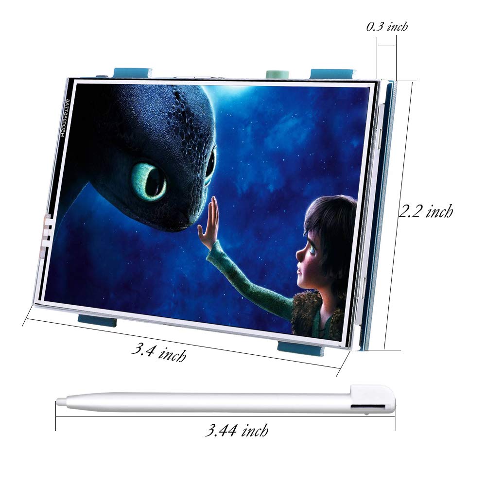 Padarsey for Raspberry PI 3 Generation TFT Touch Screen 3.5 inch TFT LCD Display Monitor Support All Raspberry PI System, Video Movie Play, Arcade Game, HDMI Audio Input SC6A