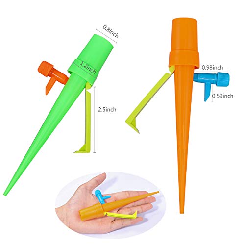 Plant Self Watering Spikes System 12 PCS Automatic Irrigation Plant Waterer with Slow Release Control Valve Switch Adjustable Water Volume Drip System for Home Office and Garden (12 Pcs/Set Colorful)