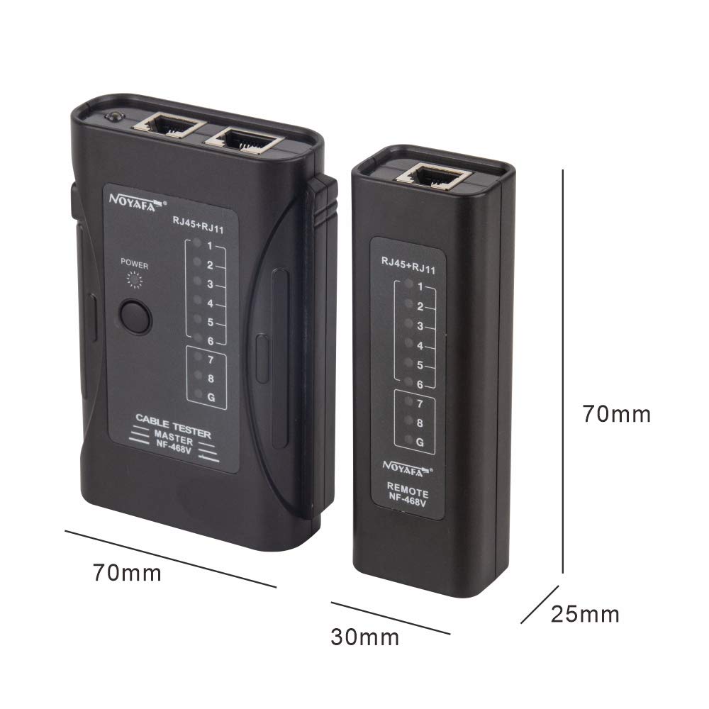NOYAFA Network Cable Tester for RJ45/RJ11/RJ12/CAT5/CAT6/CAT7 Wire Test Tool, NF-468V