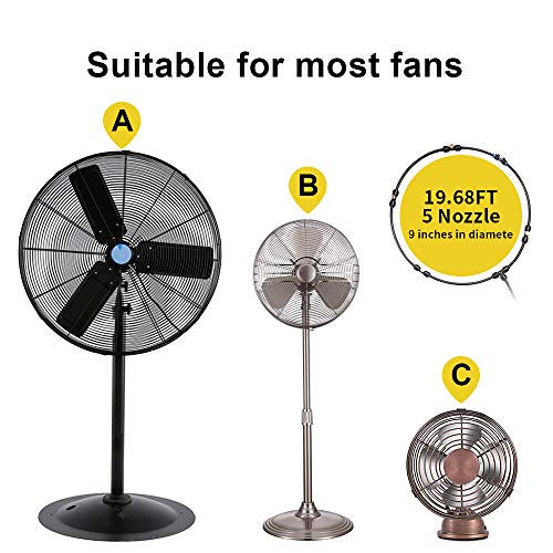 Tevigo Misting Cooling System, Outdoor Misters Automatic Plant Watering System Misters Cooling Backyard Patio Garden Lawn Greenhouse (20 FT9(6M))