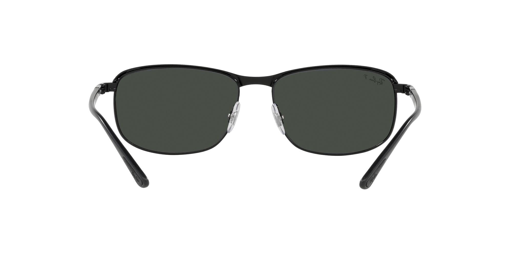 Ray-Ban RB3671CH Chromance Rectangular Sunglasses, Black On Black/Dark Grey Polarized, 60 mm