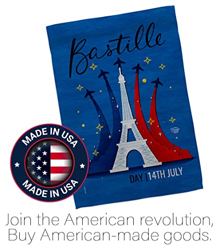 Ornament Collection Bastille 14th July Garden Flag Set Wood Dowel Regional Day French National CelebrationFrance Country House Decoration Banner Small Yard Gift Double-Sided, Made in USA
