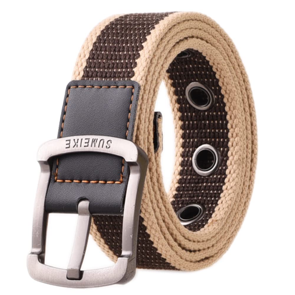 VISDEA Breathable Canvas Web Belts Men Casual Jeans Belt Wide 3.5cm (Blue, 110cm(Fit Waistline 28-36''))