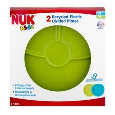 NUK Kids 2 Piece Recycled Plastic Divided Plates