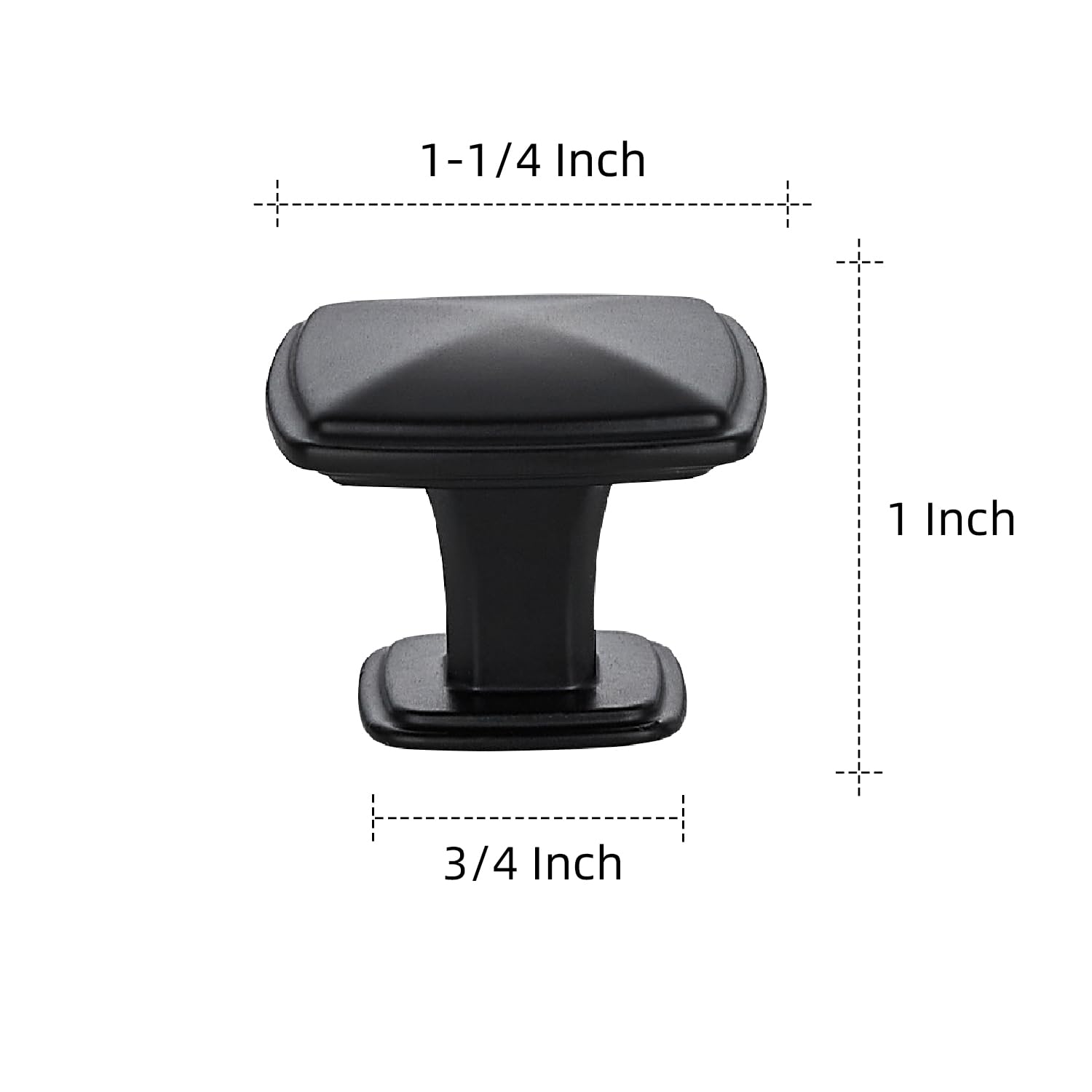 Ravinte 25 Pack Matte Black Kitchen Cabinet Square Knob Single Hole Cabinet Hardware for Dresser Drawer Cabinet Pulls Drawer Knobs Cabinet Knobs