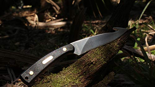 Old Timer 158OT Guthook Skinner 7.3in High Carbon S.S. Full Tang Fixed Blade Knife with 3.5in Blade and Sawcut Handle for Outdoor, Hunting and Camping