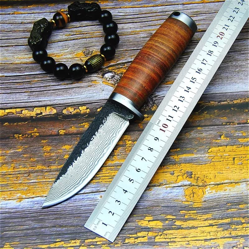 PSK200 - Custom Handmade Camping Knife With Leather Handle & Sheath | Survival Knife